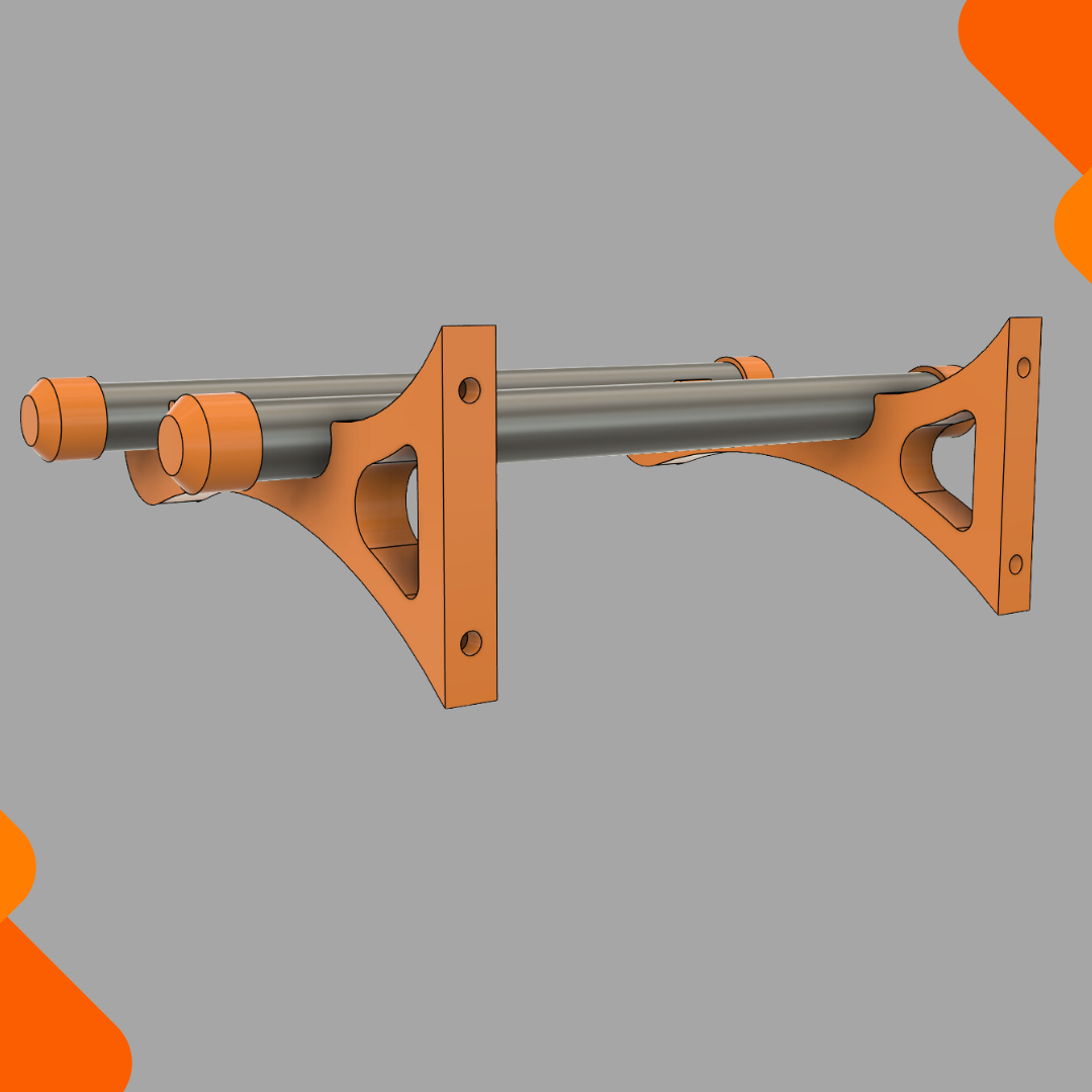 Base para Cortina 2 Haste+Tampa – STL 3D Super Tech